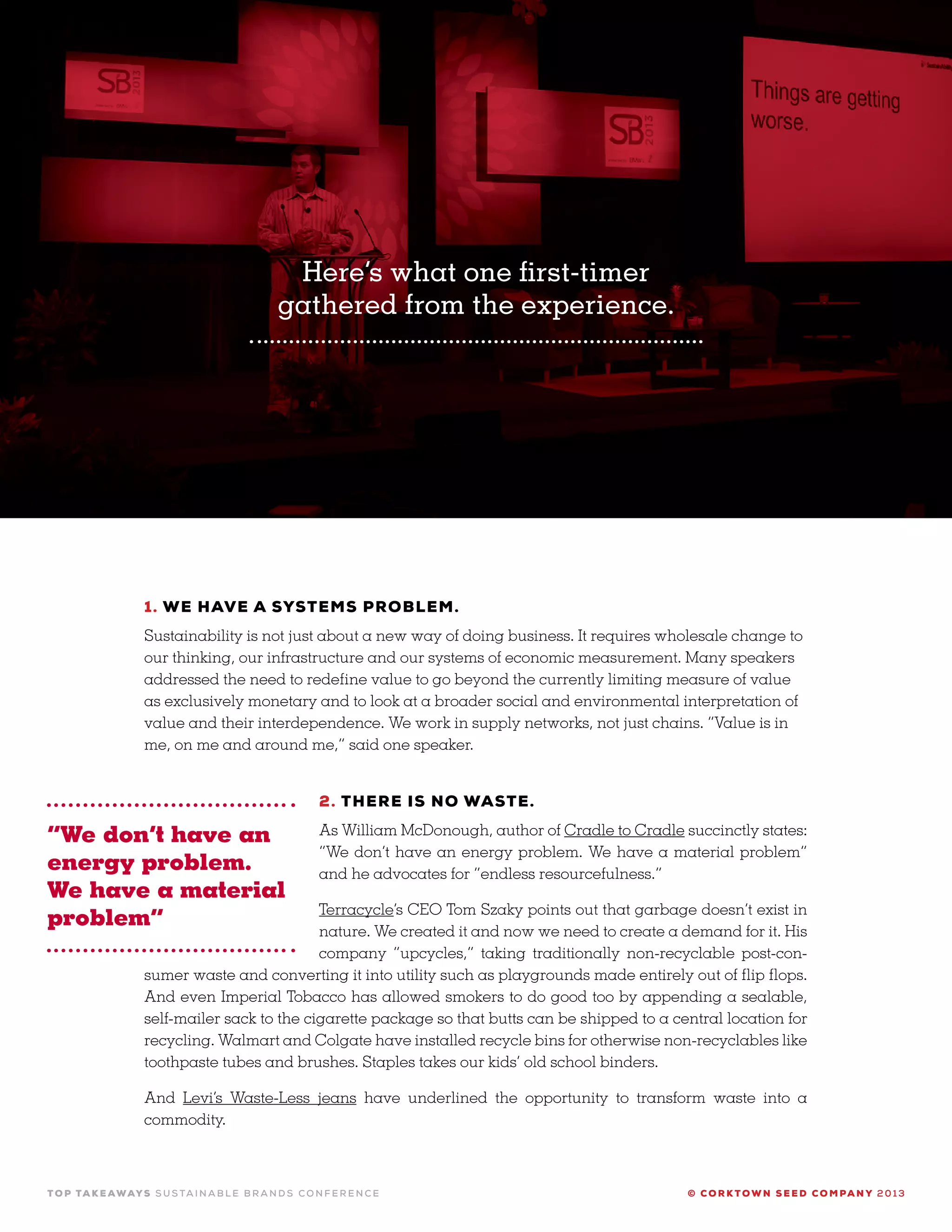 Sustainable Brands Conference Takeaways | PDF