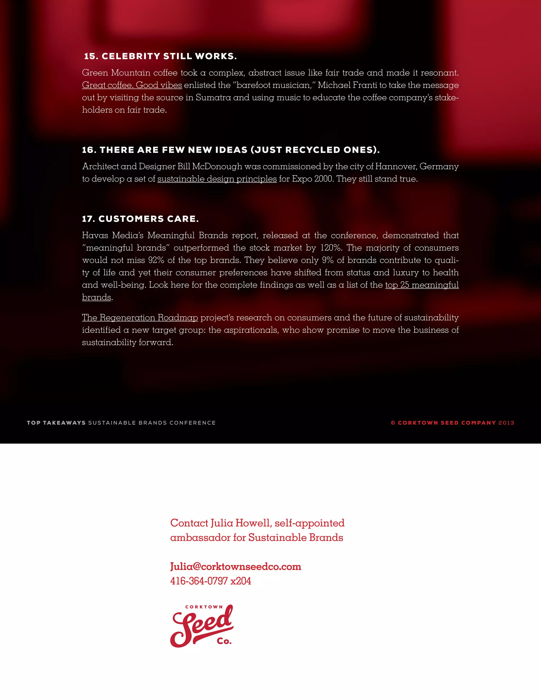 Sustainable Brands Conference Takeaways | PDF