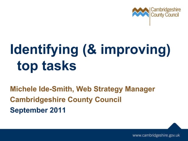 Identifying and improving top tasks | PPT | Free Download