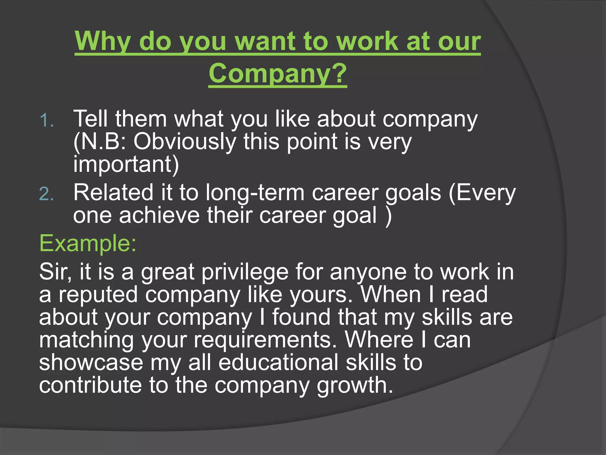 Top Ten Interview Questions & Their Answers | PPTX