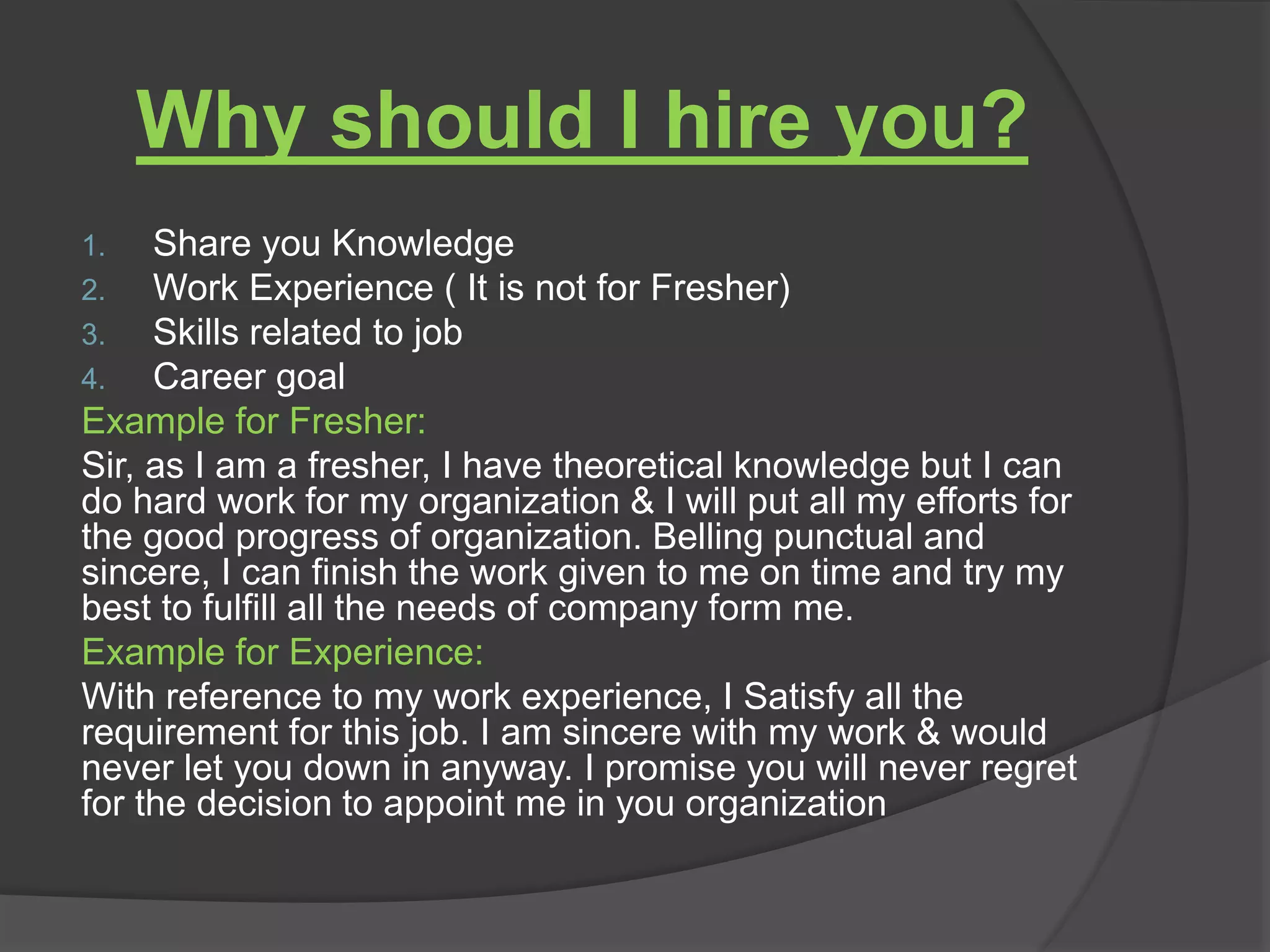 Top Ten Interview Questions & Their Answers | PPTX