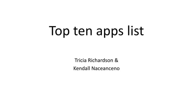 Top ten apps list | PPTX