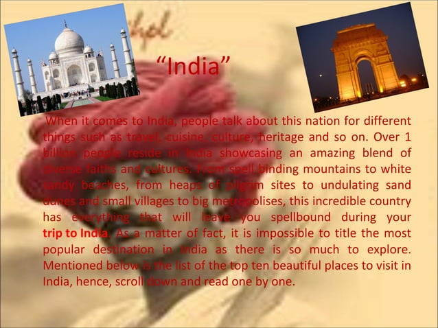 Top ten beautiful places to visit in india | PPT | Asia Travel | Travel ...