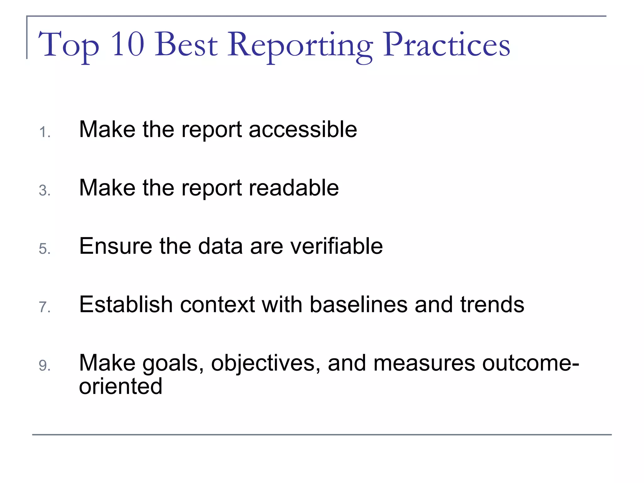 Top Ten Best Practices In Federal Performance Reporting | PPT ...