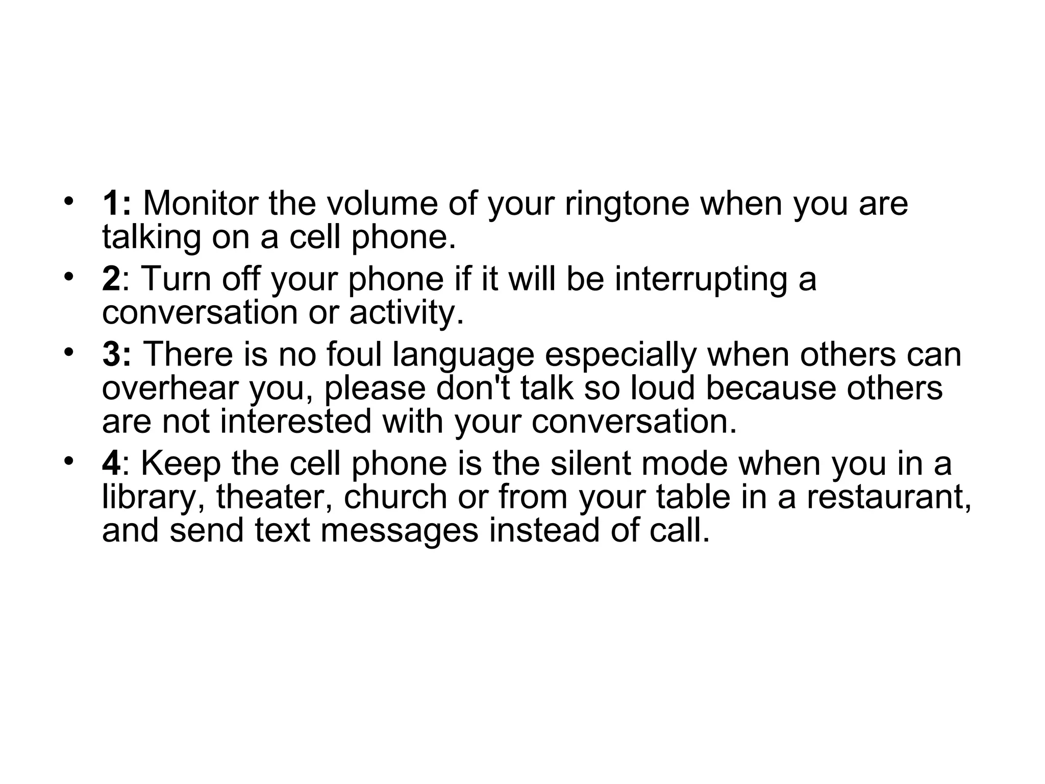 Top ten cell phone manners | PPT | Smartphones | Consumer Electronics