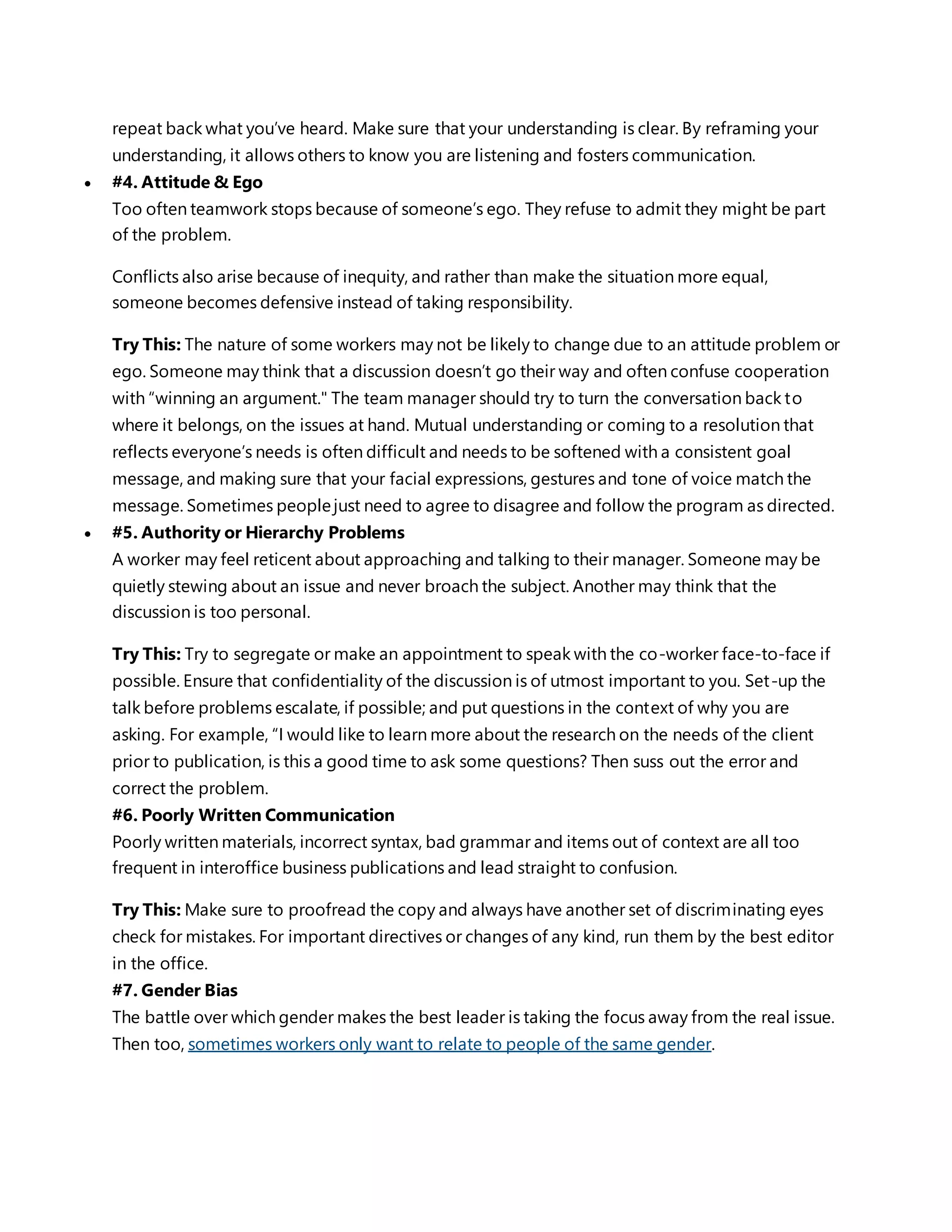 Top ten communication issues | DOCX