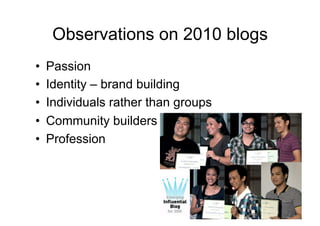 Top 10 Emerging Influential Blogs 2011 Winners | PPT