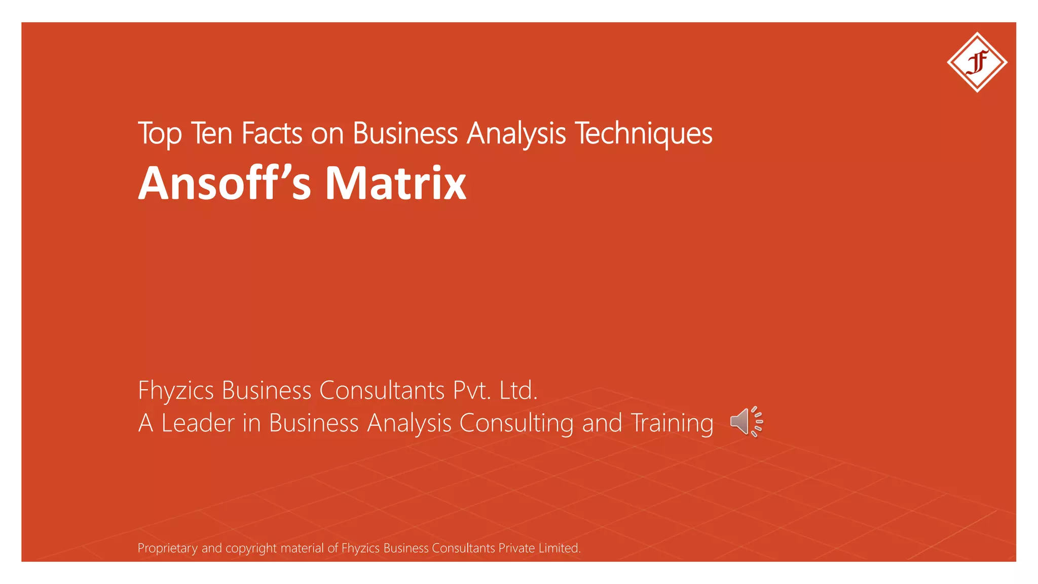 Top Ten Facts on Business Analysis Techniques - Ansoff Matrix .pdf ...