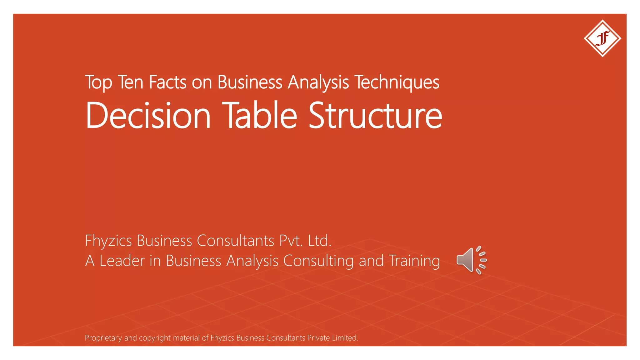 Top Ten Facts on Business Analysis Techniques - Decision Table ...