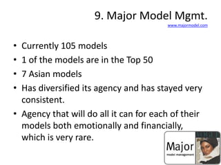 Top ten modeling agencies | PPT