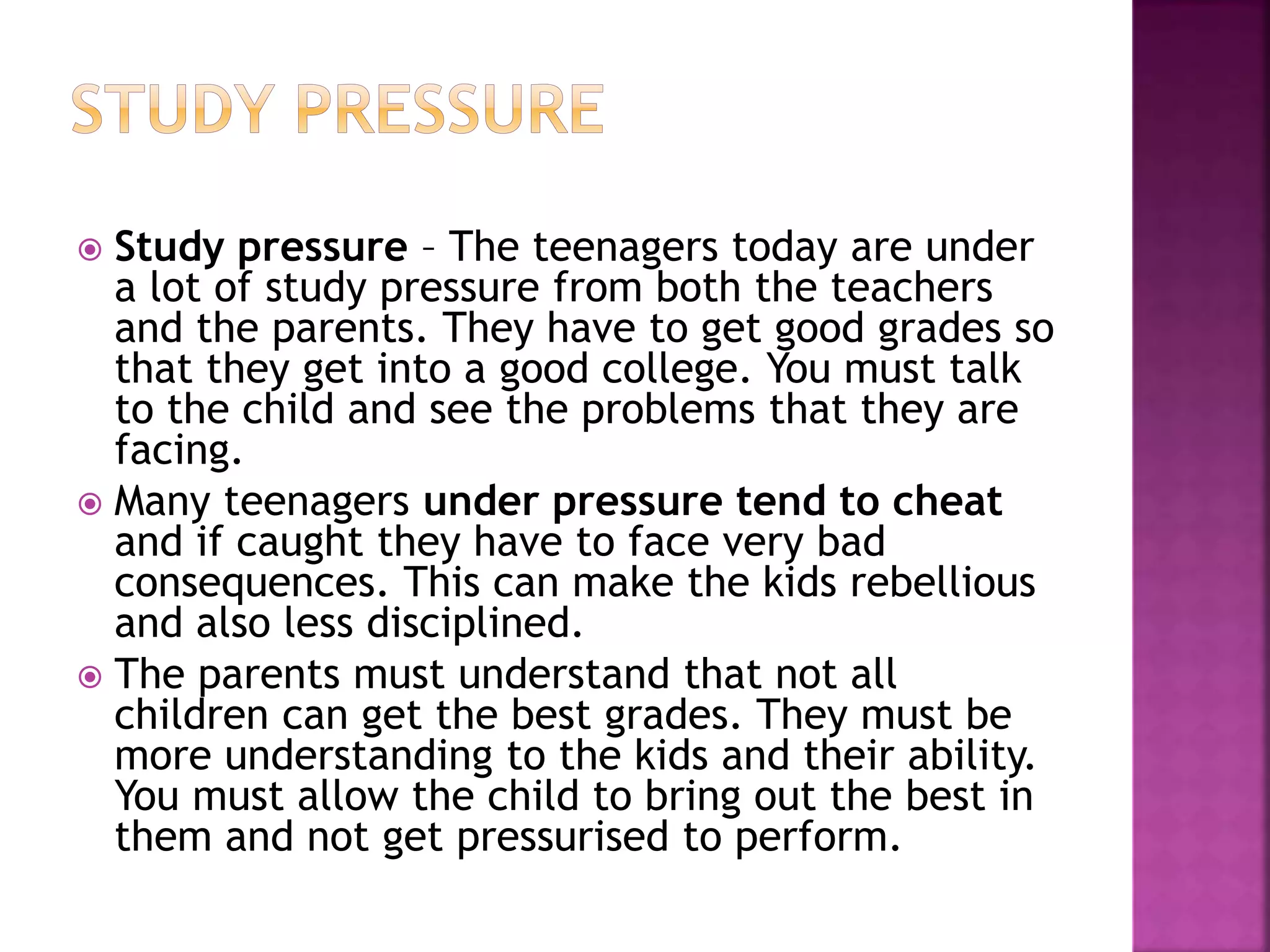 Top ten problems of teenagers | PPTX