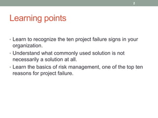 Top Ten Reasons Why Projects Fail | PPTX