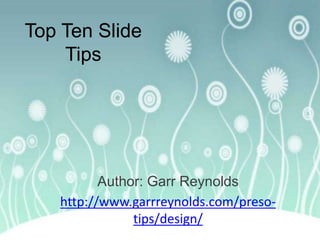 Top Ten Slide Tips Presentation | PPTX