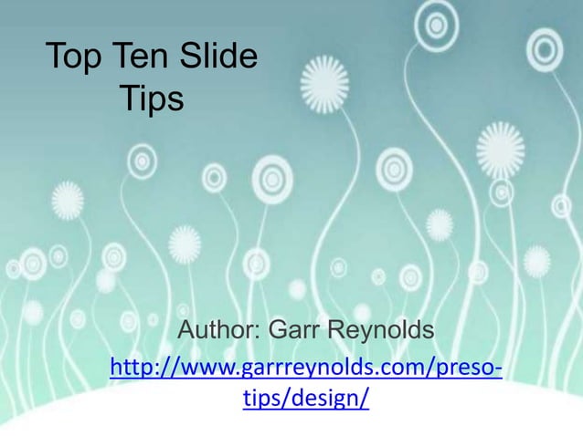 Top Ten Slide Tips Presentation | PPT