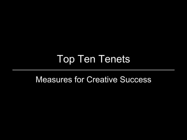 Top Ten Tenets | PPT