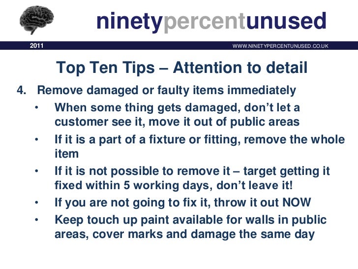 Top Ten Tips Attention To Detail