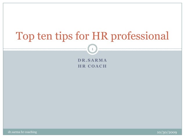 Top Ten Tips For Hr Professional | PPTX