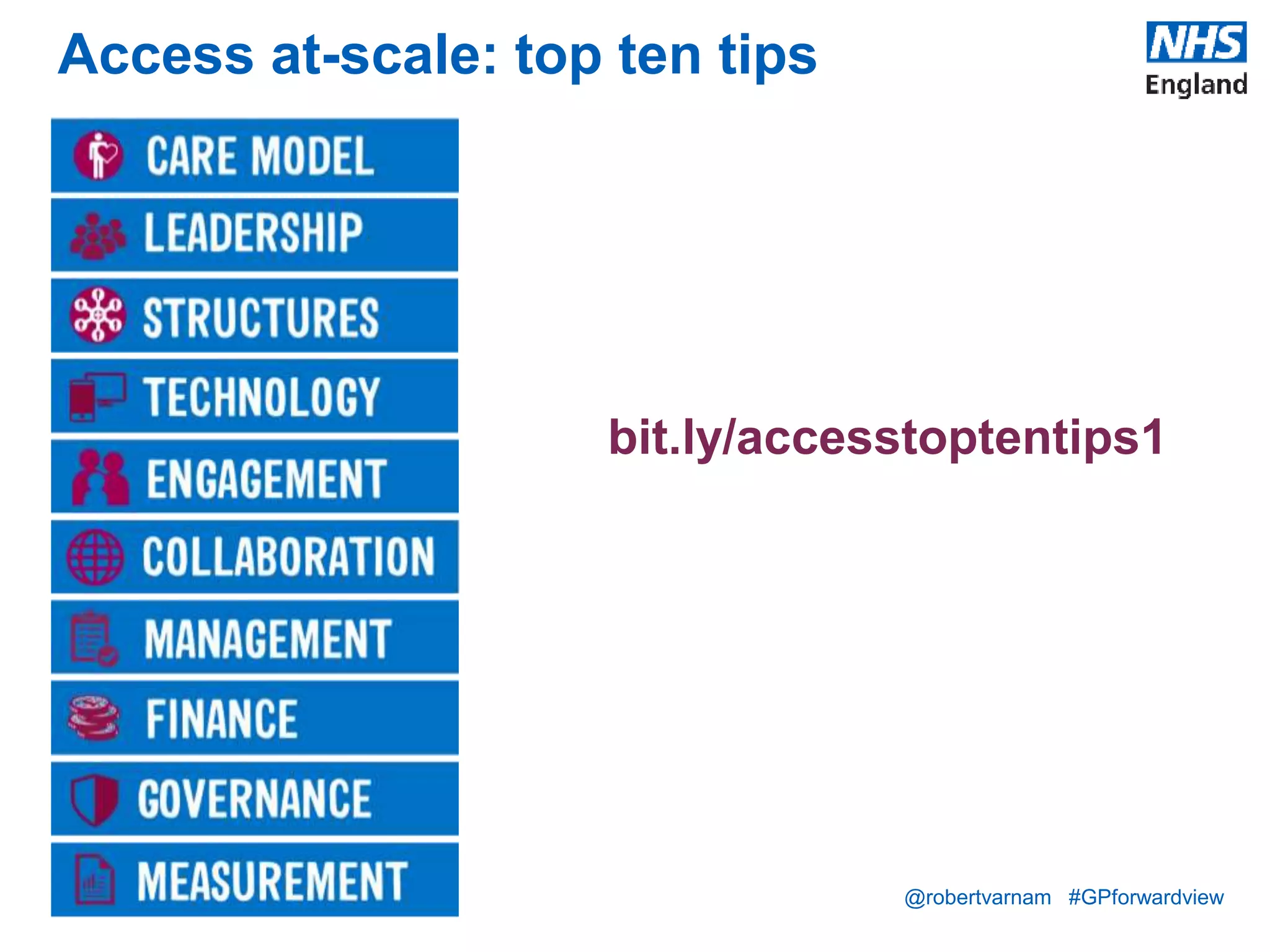 Top ten tips for improving access at scale (brief overview) | PPT
