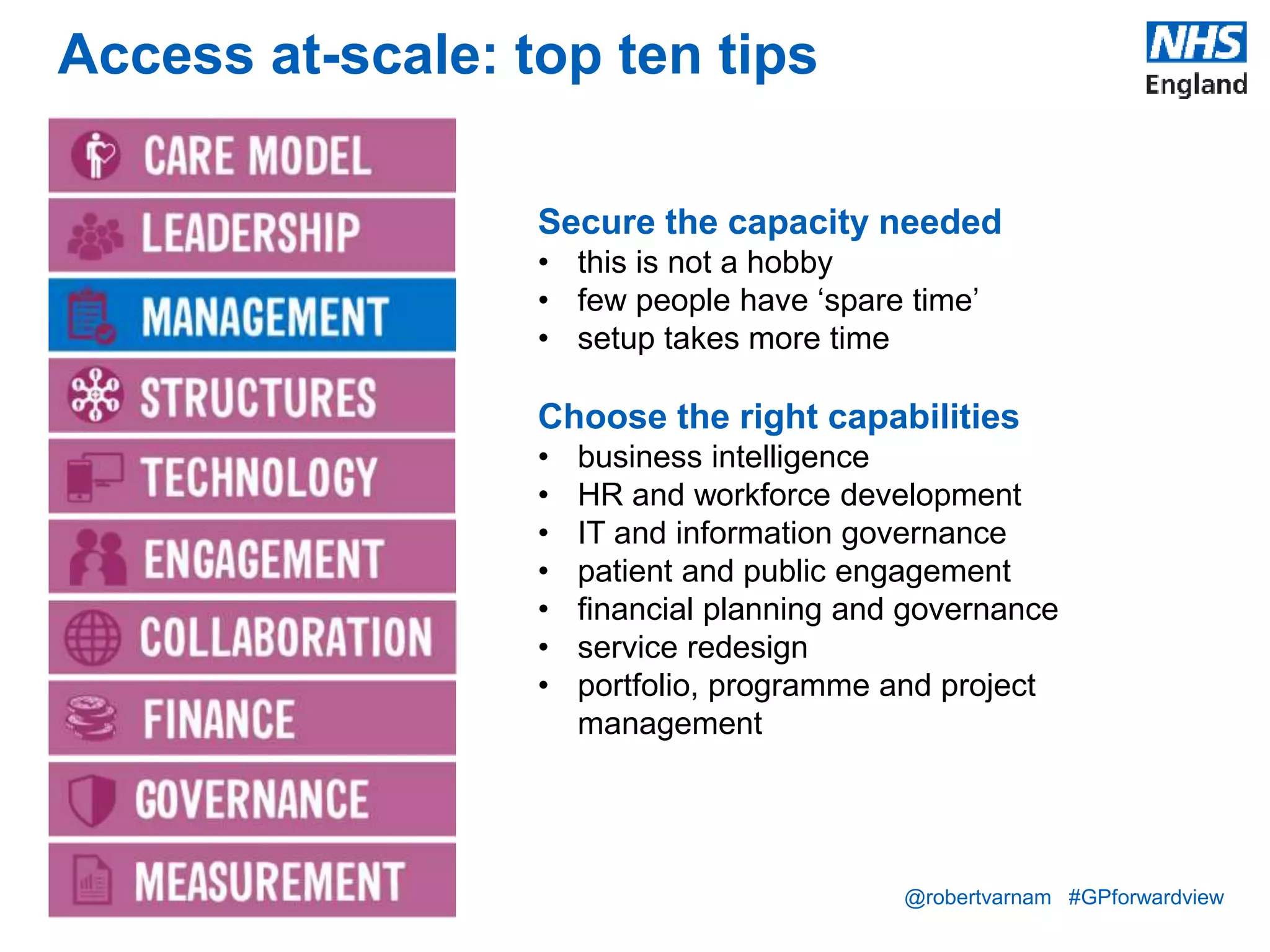Top ten tips for improving access at scale (brief overview) | PPT
