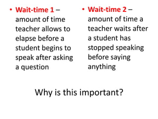 Top tips questioning - wait time | PPTX | Educational Assessment ...