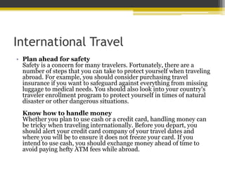 Top Tips for International Travel | PPTX