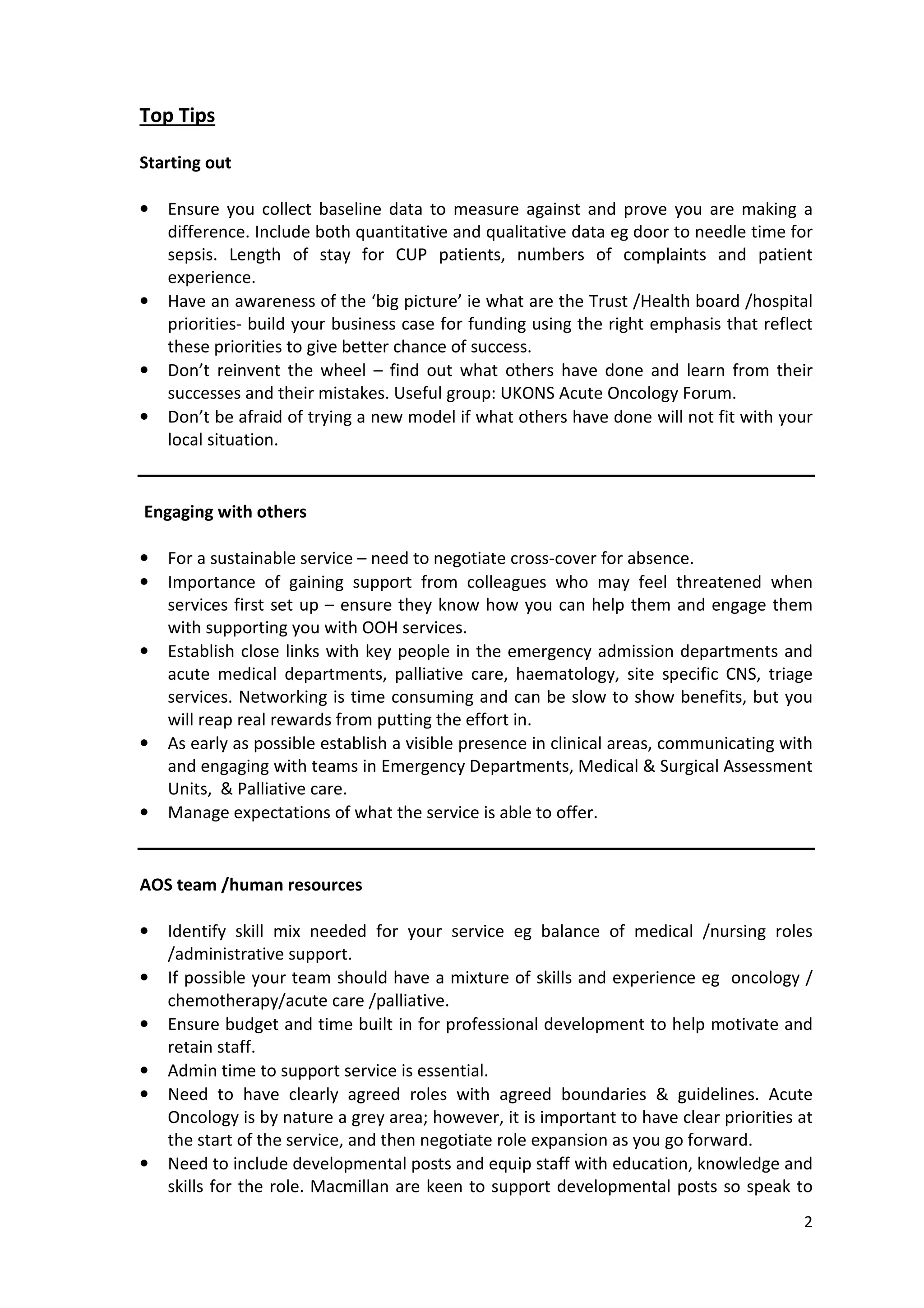 Top tips for new AO services | PDF