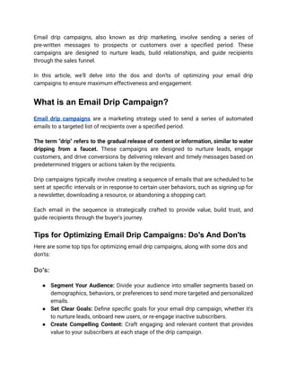 Top Tips for Optimizing Email Drip Campaigns_ Do's And Don'ts.pdf