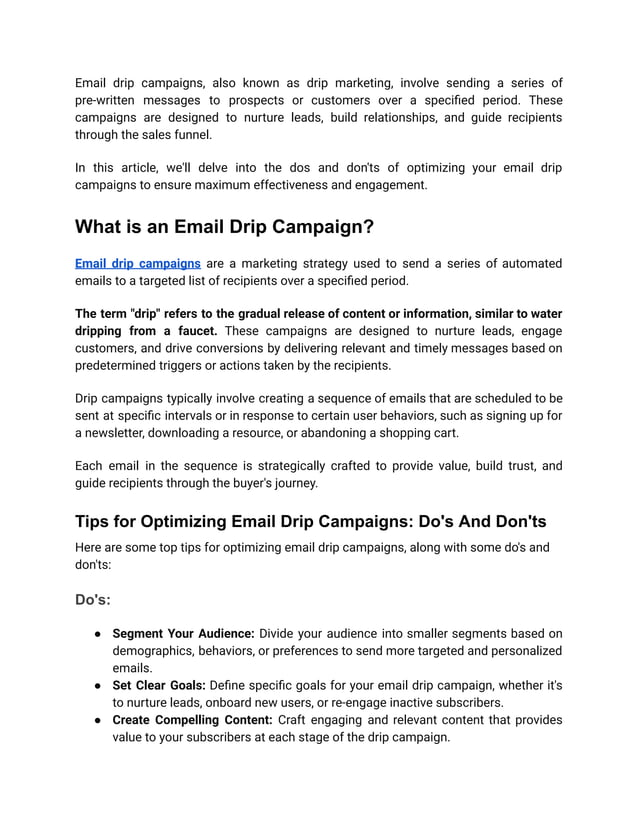 Top Tips for Optimizing Email Drip Campaigns_ Do's And Don'ts.pdf