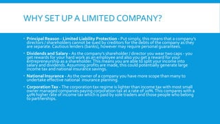 Setting up your limited company | PPTX | Personal Taxes | Personal Finance