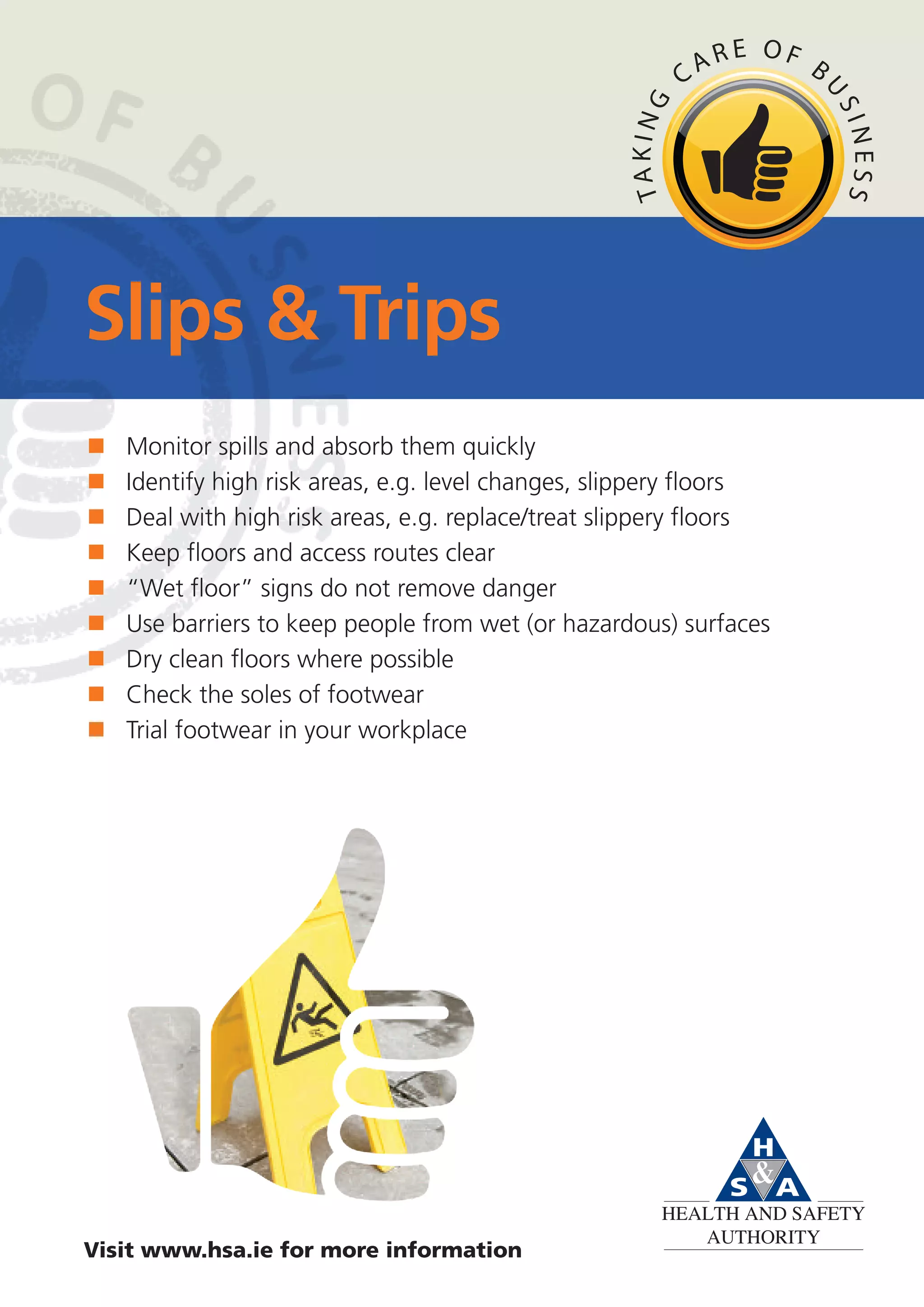 Top Tips For Slips, Trips And Falls | PDF