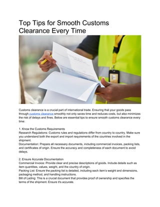 Top Tips for Smooth Customs Clearance Every Time.docx