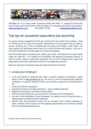 Top tips for successful speculative job searching | PDF