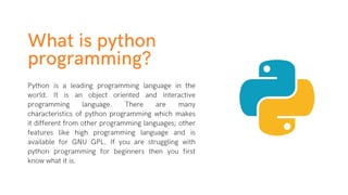 Top tips on python programming for the absolute beginner | PPTX ...