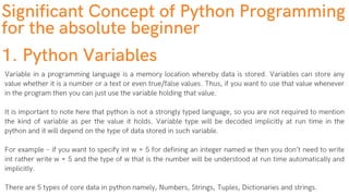 Top tips on python programming for the absolute beginner | PPTX ...