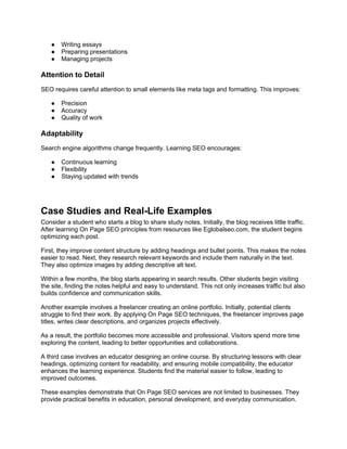 Comprehensive Guide to On Page SEO Services for Digital Success | DOCX