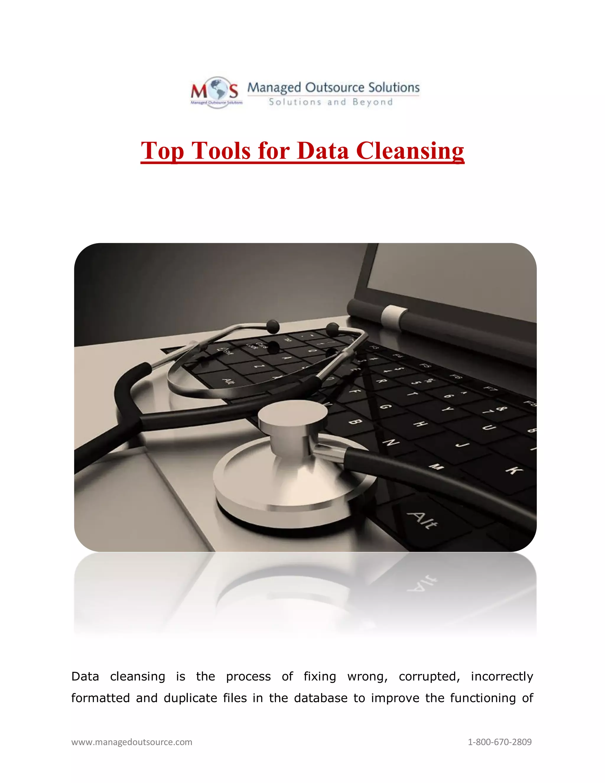 Top Tools for Data Cleansing | PDF | Databases | Computer Software and Applications