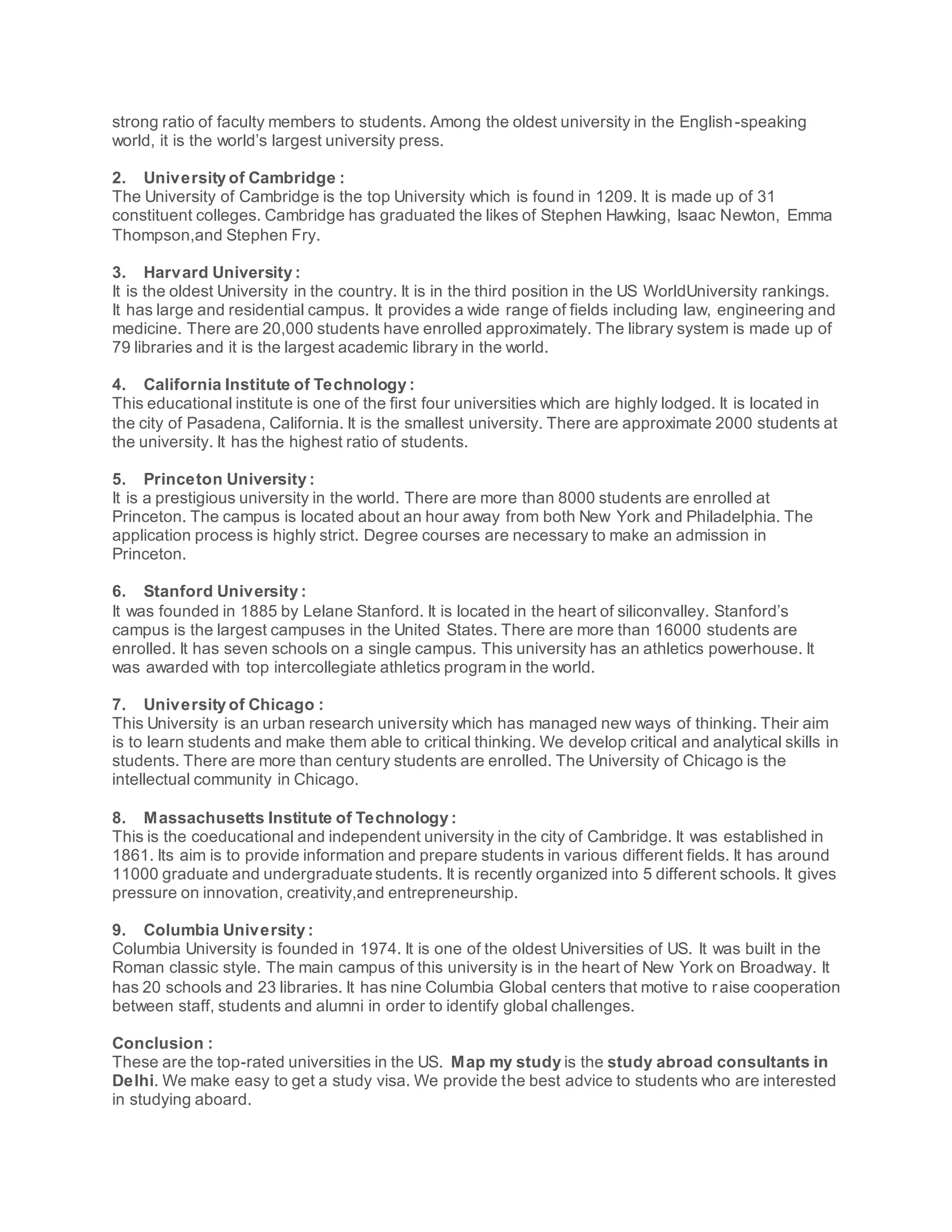 Top universities in the united states | PDF