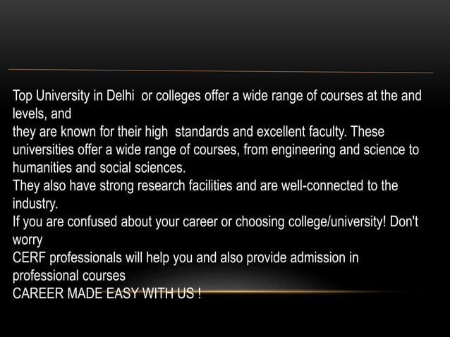 Top University in Delhi.pptx | College Education | Education