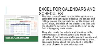 Top uses of microsoft excel | PPT