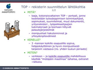Top -verkkopalvelut KAO ja Omnia | PPT