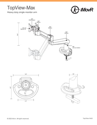 iMovR TopView Max Monitor Arm | PDF