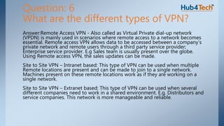 Top vpn interview question and answer | PPTX | Internet | Computing