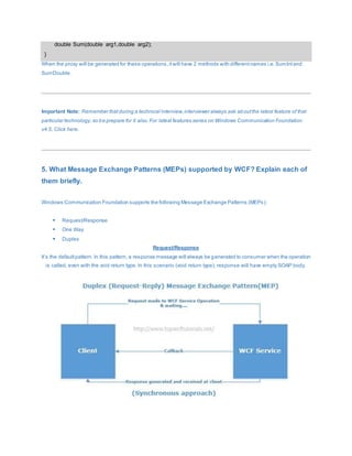 Top wcf interview questions | DOCX | Internet | Computing