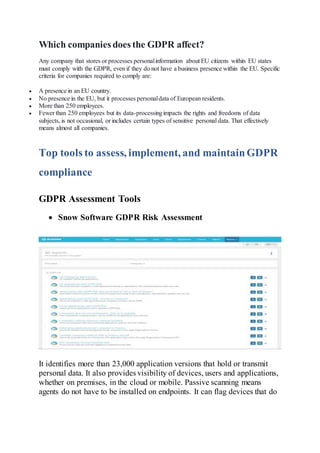 Top gdpr assessment tools | PDF