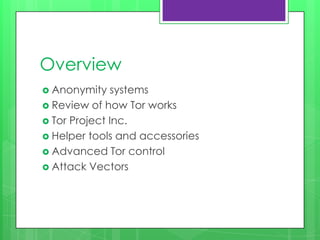 Anonymity Systems: Tor | PPTX