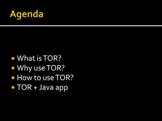 Tor (The Onion Router) | PPT
