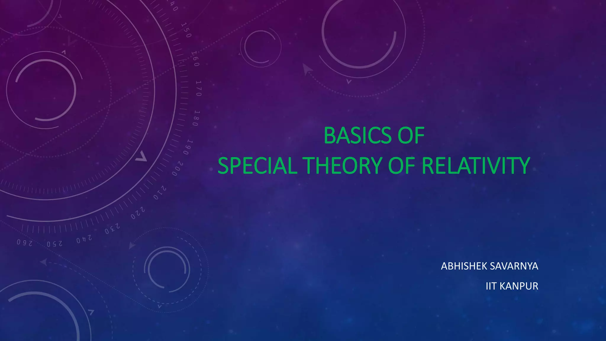 Basics of special theory of relativity | PPTX