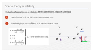 Basics of special theory of relativity | PPTX
