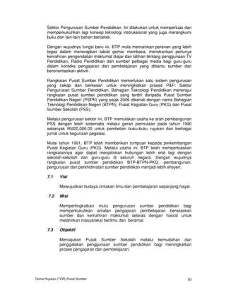 Terma Rujukan Pusat Sumber Pendidikan | PDF