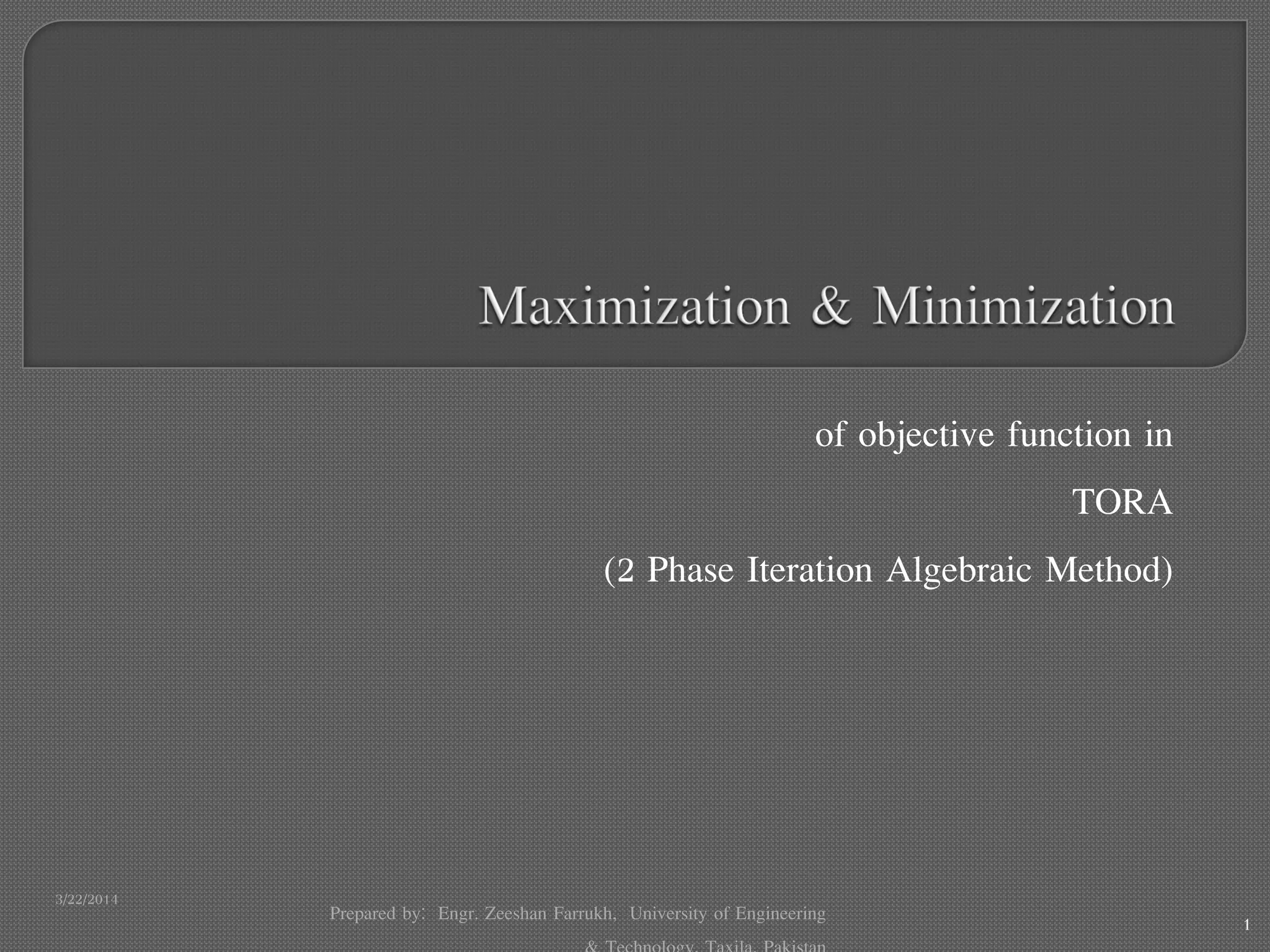 Tora (2 phase itteration, simplex method) | PDF